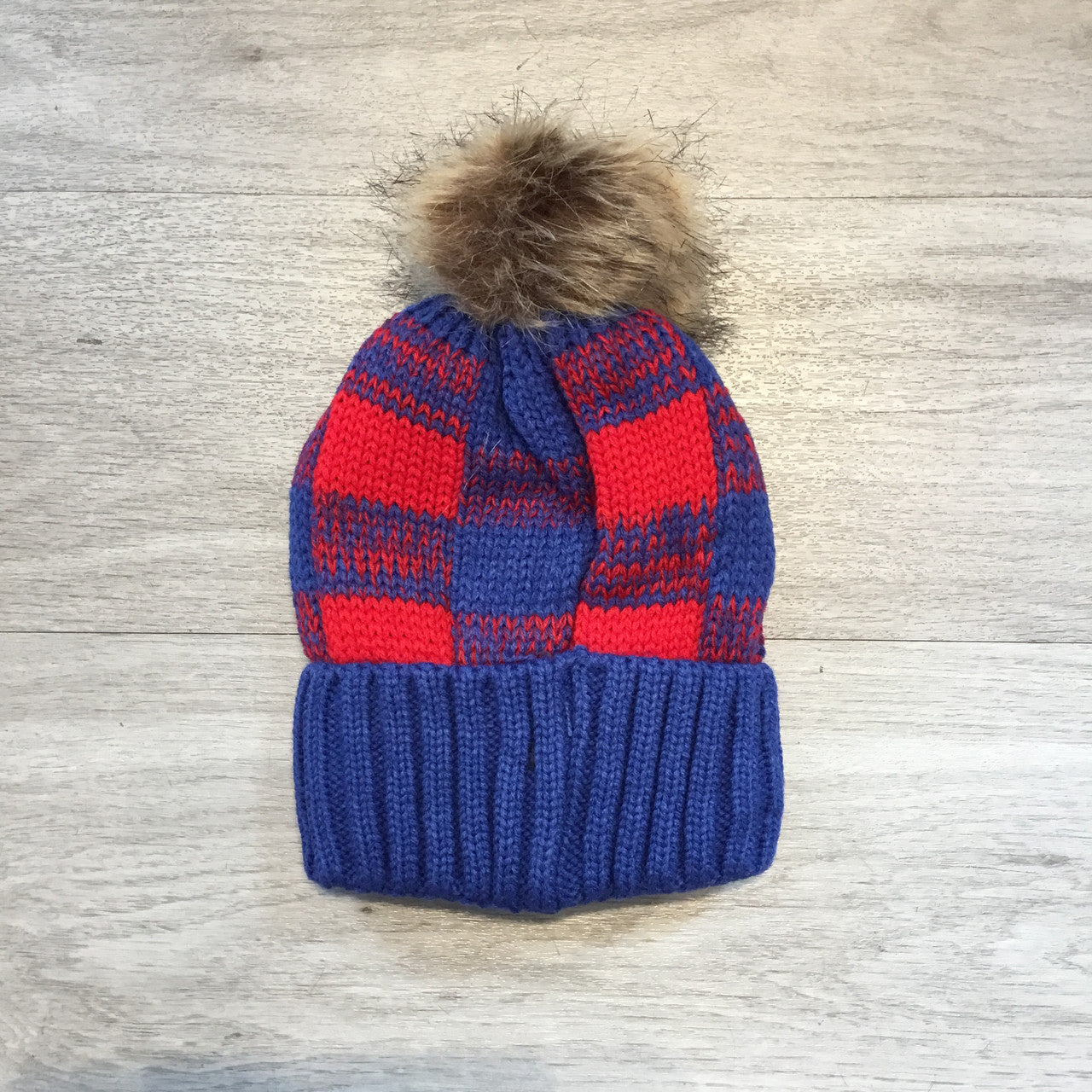 Buffalo Pom Check Hat – Sunshine and Bluebirds